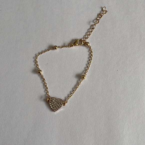 Jewelry | Gold Crystal Heart Bracelet | Poshmark